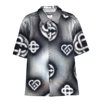 Casablanca Homme, Chemises, Noir, Taille: S Pearlescent Monogram Denim Shirt