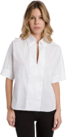 Dondup Femme, Blouses et Chemises, Blanc, Taille: 40 FR Chemise Boxy &agrave; Manches Courtes