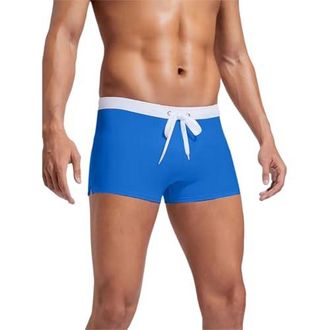 Generic Maillot de bain mode homme mode d&eacute;contract&eacute; &eacute;t&eacute; couleur unie short de bain slips shorts de bain d&eacute;contract&eacute;s, bleu, XXL