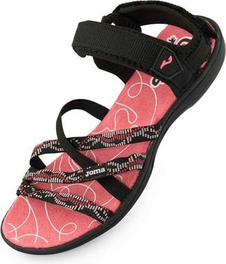 Joma SMALLS2501V Sandales de sport pour femme noires avec semelle rembourrée et ruban adhésif pour femme, Noir, 39 EU