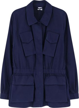Aspesi Femme, Vestes, Bleu, Taille: 36 FR Veste en coton &agrave; effet us&eacute;