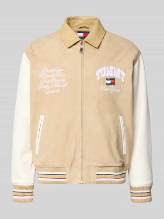 Tommy Jeans Relaxed Fit College-Jacke aus echtem Leder