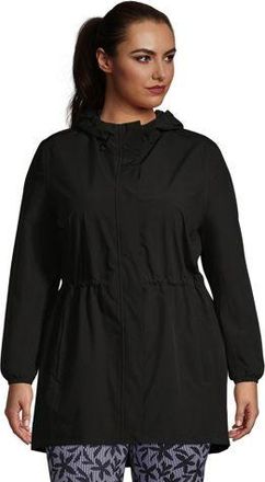 Lands End Wasserdichte Regenjacke mit Packfach, Damen, Größe:48-50 plus, Schwarz, Polyester, by Lands End