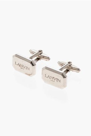 Lanvin Silver Finished Logoed Cufflinks size Unica