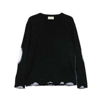 ATOMOFACTORY Atomofactory - Pull &agrave; col rond effet us&eacute; - Homme - Pulls - Noir - Taille: XL
