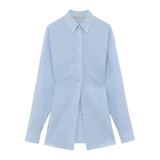 Loewe Gestreiftes Hemd aus leichter Wolle - - Blouses & Shirts - Damen - Blau - 2XS