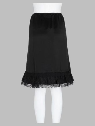 Ganni Ruffle Satin Skirt - Black