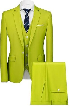 Generic Sacos Para Hombre De Vestir Formal Slim Fit Wedding Suit Set One Button Tuxedo Style Jacket One Button Style Tuxedo Suit Jacket Vest Pants Business