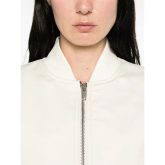 Balenciaga Ribbed Cotton Bomber Jacket - White