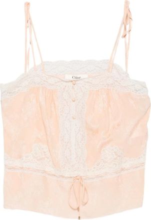 Chlo&eacute; Lace-trim Floral-jacquard Top
