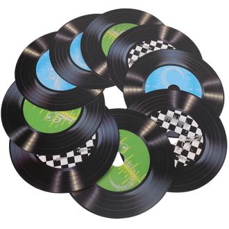 FOMIYES 9 St&uuml;ck Retro Schallplatten Wanddekor Papier Vintage Wanddekoration f&uuml;r Bar Caf&eacute; und Zuhause &Auml;sthetische H&auml;ngende Ornament Deko