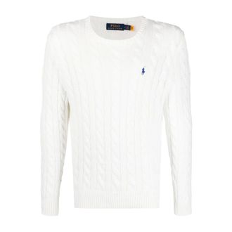 Polo Ralph Lauren Homme, Pulls, Blanc, Taille: 2XL Pull en coton &agrave; maille torsad&eacute;e
