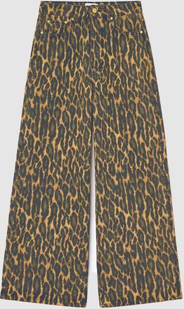 Ganni Jean Print Denim Baggy Khaki