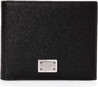 Dolce & Gabbana Homme, Accessoires, Noir, Taille: ONE Size Portefeuille Noir avec Plaque Logo