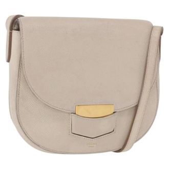 Celine Sac bandouli&egrave;re vintage en cuir doccasion - Femme - Pre-owned - Beige - Taille: ONE Size