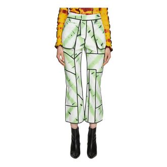 Asai Femme, Jeans, Blanc, Taille: 34 FR Jeans Peints &agrave; la Main Jungle Fever