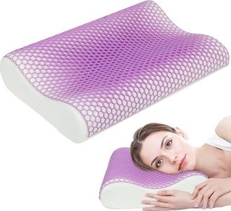 HOMCOM Memory Schaum Kissen Kopfkissen, Nackenst&uuml;tzkissen mit abnehmbarem Bezug, 2 H&ouml;he, Ergonomische, 2S reagierend Nackenkissen f&uuml;r Verschiedene Schlafposi