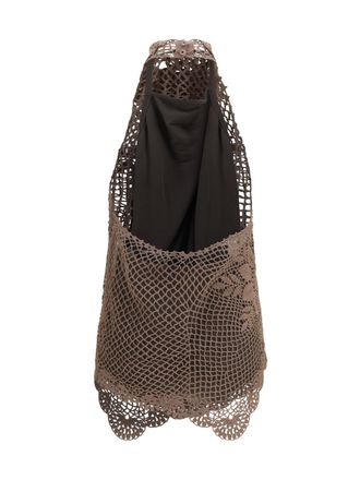 Magda Butrym Crochet Lace High-Neck Tunic - Brown