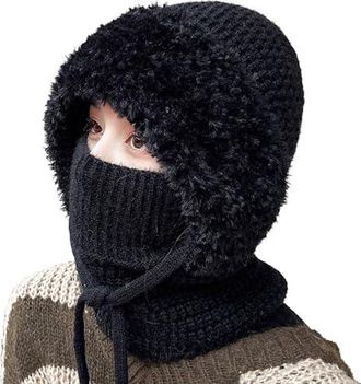 Generic Chapeau dhiver chaud pour femme - &Eacute;charpe thermique r&eacute;glable, casquette isolante coupe-vent confortable, couverture compl&egrave;te douce | Randonn&eacute;e p&eacute;destr