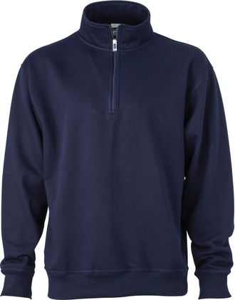 James & Nicholson Herren Sweatshirt Sweatshirt Workwear Half Zip Sweat blau (Navy) XXX-Large