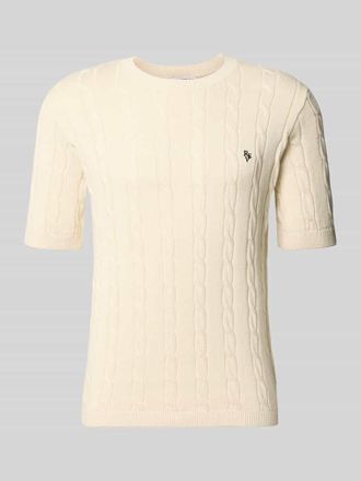 Review Slim Fit T-Shirt in Strick-Optik