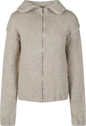 Prada Woll-Rei&szlig;verschluss-Strickjacke - - Knitwear - Damen - Beige - S