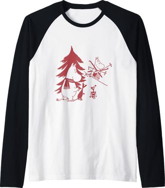 Moomin Red Moomintroll Winterspiele Moominmamma Skifahren Raglan
