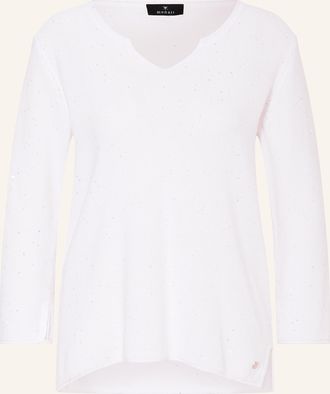 Monari Monari Pullover Mit Pailletten weiss