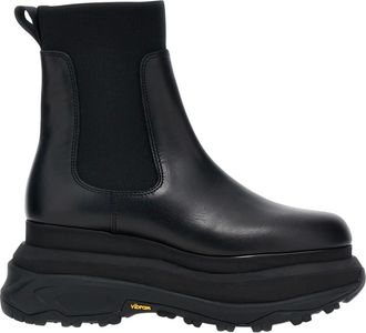 sacai Femme, Chaussures, Noir, Taille: 39 EU Bottines Chelsea en cuir