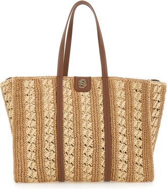 HUGO BOSS Femme, Sacs, Brun, Taille: ONE Size Sac bandouli&egrave;re en paille tress&eacute;e