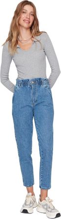 Trendyol Trendyol Man High Waist Mom Jeans, Blue, 34
