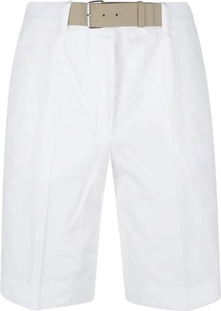 Tory Burch Femme, Shorts, Blanc, Taille: 32 FR Shorts en coton avec ceinture