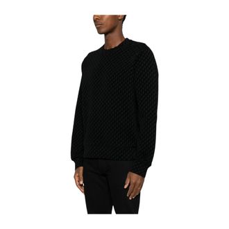 Emporio Armani Monogram Crew Neck Pullover - - Sweatshirts & Hoodies - Herren - Schwarzk - L