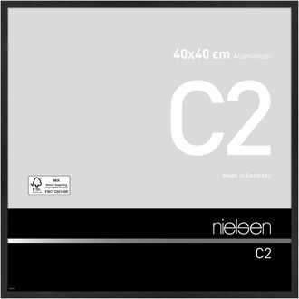 Nielsen Design Bilderrahmen, 40 x 40 cm, Aluminium, Schwarz matt, Posterrahmen zum Aufhängen im Hoch- & Querformat, Echtglas, C2