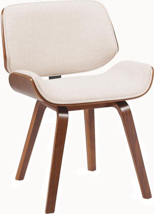 Clp Esszimmerstuhl Beverley Stoffbezug, Polsterstuhl aus Holz, K&uuml;chenstuhl mit R&uuml;ckenlehne, Sessel gepolstert, Farbe:walnuss/Creme