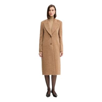 Twinset Femme, Manteaux, Beige, Taille: 40 FR Manteau en laine &agrave; simple boutonnage