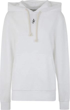 J.W.Anderson Femme, Sweatshirts et sweats &agrave; capuche, Blanc, Taille: 36 FR Anchor Logo Sweat &agrave; capuche