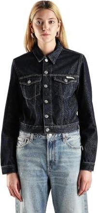 Calvin Klein Veste en Jean Femme 90S Denim Jacket Cropped Fit, Bleu (Denim Rinse), XL