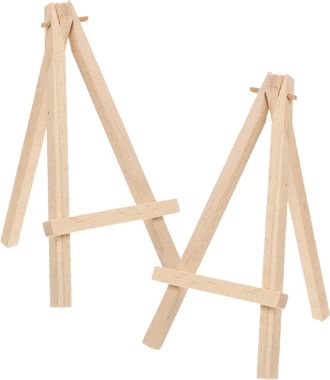 Valiclud 2 St&uuml;ck Mini Holz Staffelei Faltbar Stabiles Dreibein Kleiner Tischaufsteller f&uuml;r Bilderrahmen und Karten Vielseitig Einsetzbar Leichte Tragbare Dekor