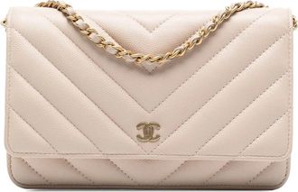 Chanel Hobo Bags - CC Chevron Caviar Ancient Greek Charms Wallet On C - Gr. unisize - in Braun - f&uuml;r Damen