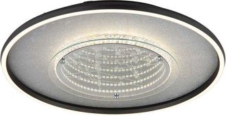 Globo Lighting Deckenleuchte Deckenlampe Wohnzimmerlampe Aluminium schwarz matt Glas 3D Effekt LED D 51,5 cm