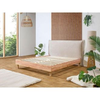 BOBOCHIC Bobochic - Lit charlie avec lattes massives 180x200 Beige