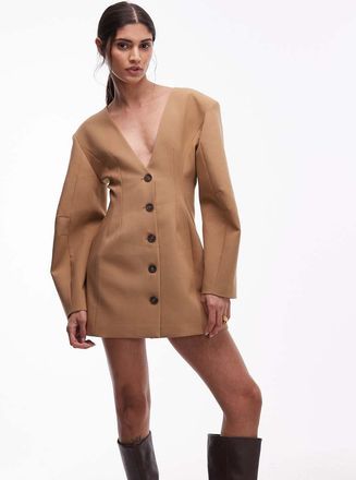 Asos Robe courte habill&eacute;e et ajust&eacute;e au niveau des hanches-Brown