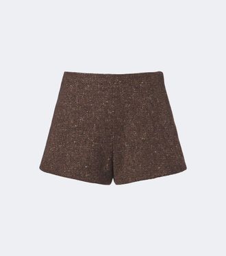 Ralph Lauren Collection Short en laine et cachemire m&eacute;lang&eacute;s