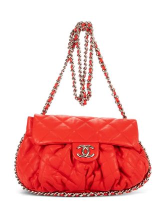 Chanel Schultertasche mit CC-Logo - Rot