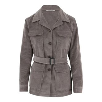 Tagliatore Jacke aus Baumwolle und Kaschmir mit G&uuml;rtel - - Jackets - Damen - Grau - 2XS