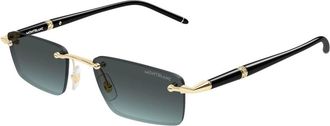 Montblanc Montblanc, Homme, Accessoires, Jaune, Taille: 54 MM Lunettes de soleil rectangulaires