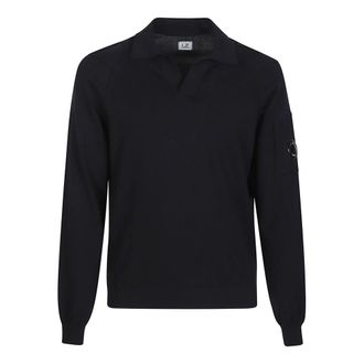 C.P. Company Lens-Detail V-Ausschnitt Pullover - - Tops - Herren - Blau - M
