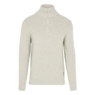 Bomboogie Homme, Pulls, Blanc, Taille: L Mm9315 Knf5 Pull avec Col Montant et Fermeture &Eacute;clair