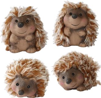 Matches 21 matches21 Süße Igel Dekofiguren mit Kunstfell - Herbstdeko Igel 4er Set aus Ton - Putzige Igel als Herbstdekoration 5 cm